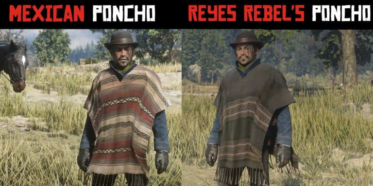Mexican Poncho and Reyes Rebel's poncho for Javier - Red Dead Redemption 2 Mod