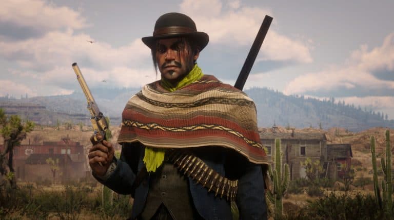 RDR1 Short Mexican Poncho for Javier - Red Dead Redemption 2 Mod