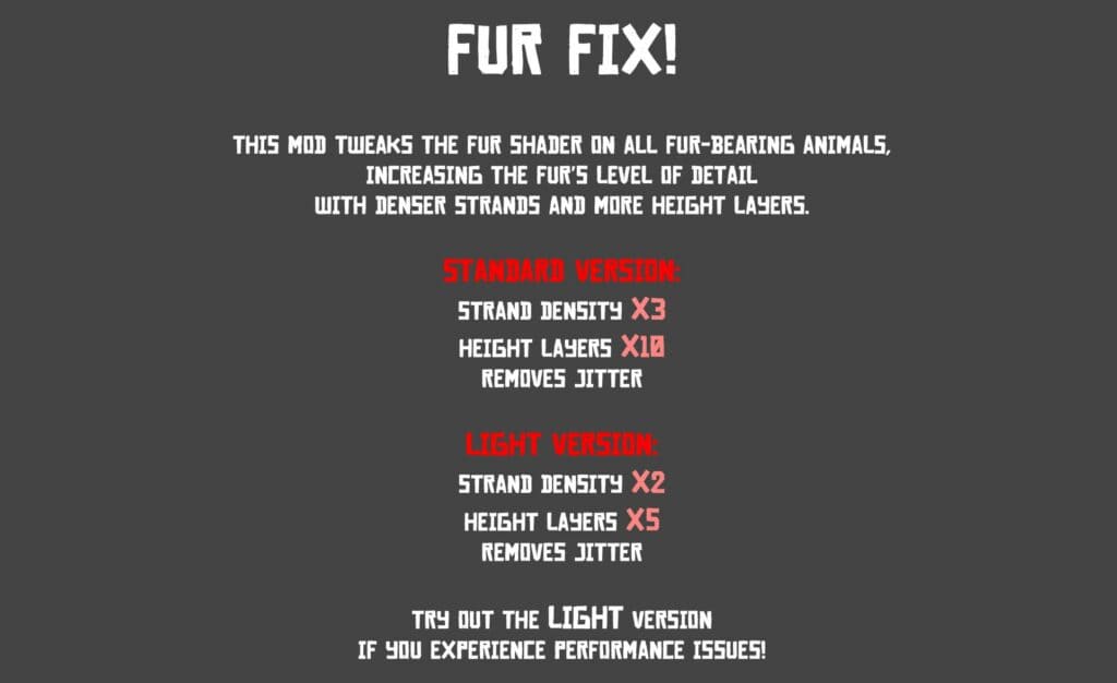 Animal Fur Fix v2.0 - Red Dead Redemption 2 Mod